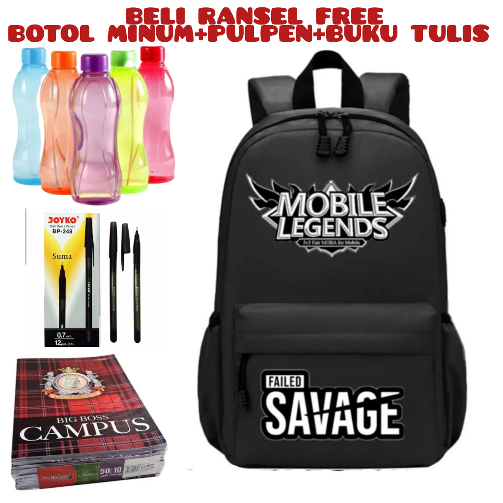 Jual JS_ Beli 1 Dapat 4-Tas Sekolah MOBILE LEGENDS Anak Laki-Laki Anak ...