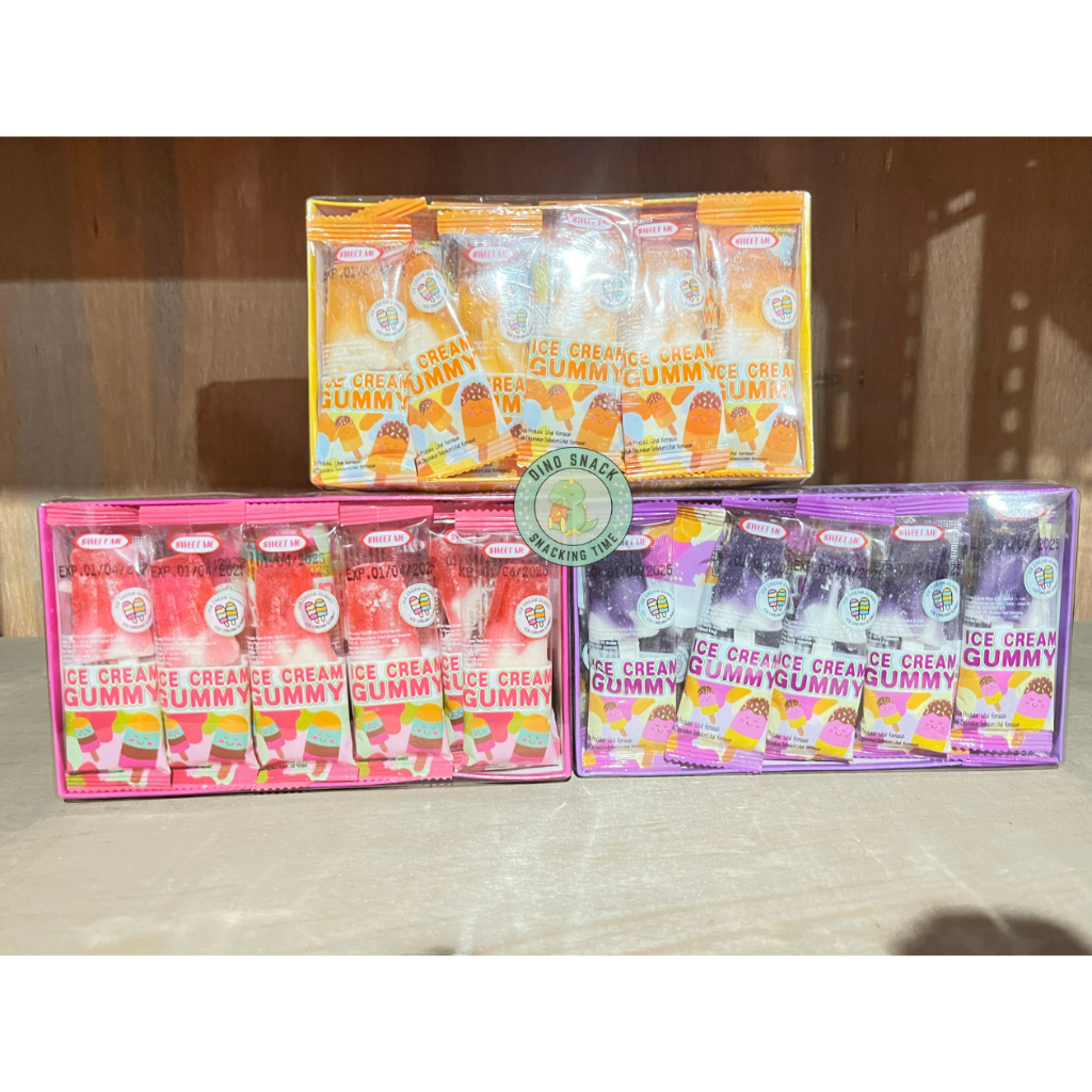 Jual Permen Lunak Ice Cream Gummy Rasa Stroberi Anggur Jeruk (Isi 30 ...