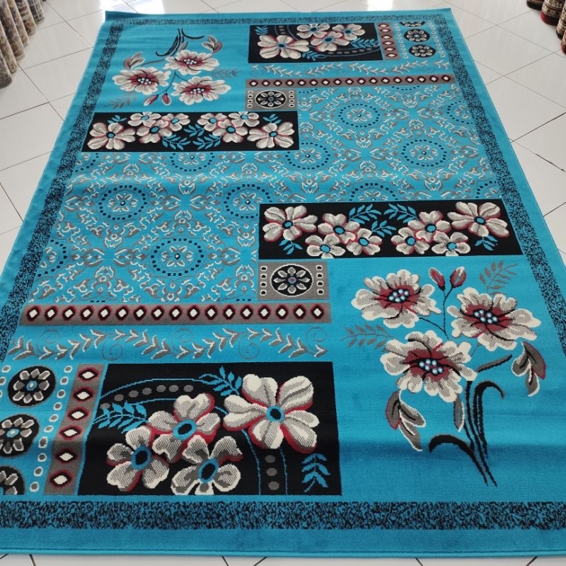 Jual Karpet Moderno 210x310 Permadani Ruang Tamu Biru 2108 | Shopee ...