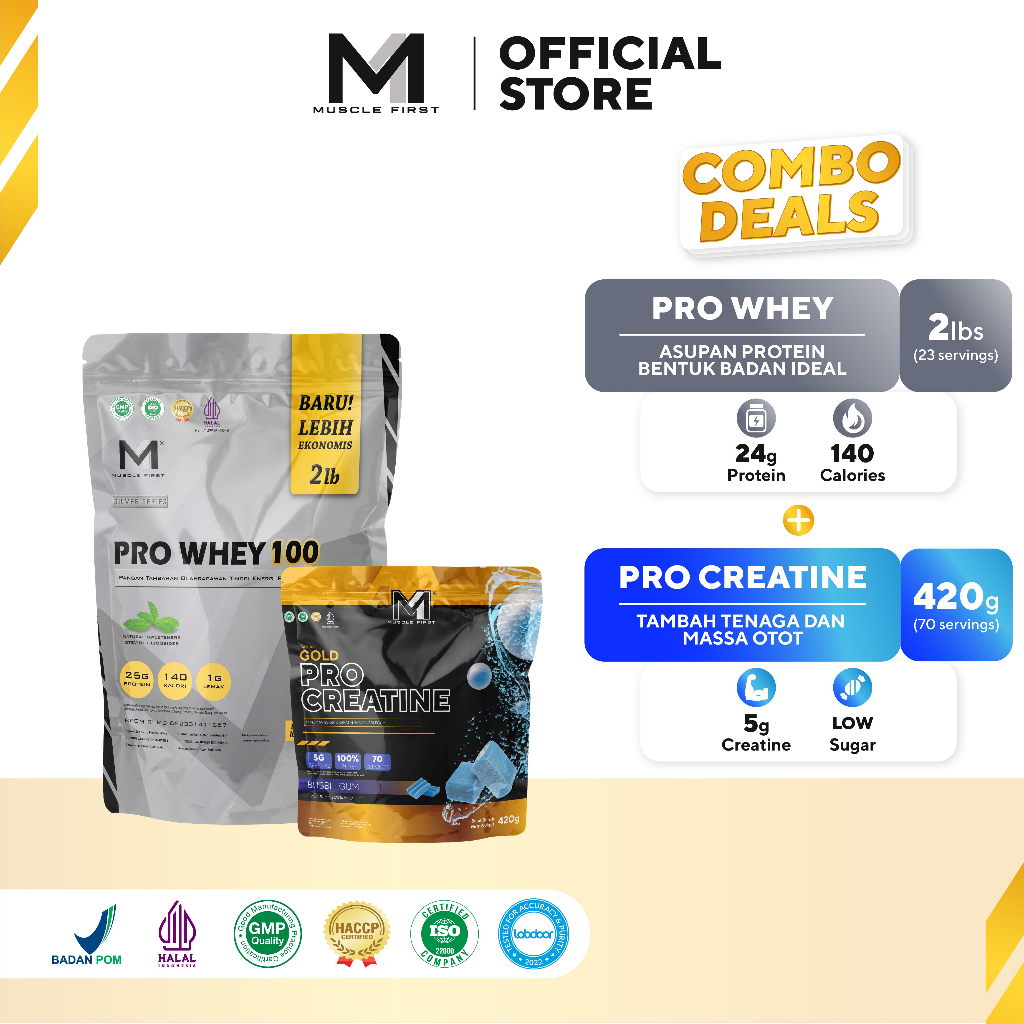 Jual [BUNDLE] MUSCLE FIRST Whey 100 2Lbs + Creatine 420gr Suplemen ...