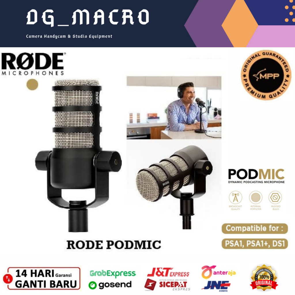 Jual Rode PodMic Dynamic Podcasting Microphone Original | Shopee Indonesia