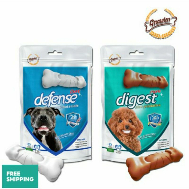 Jual Gnawlers 3" Dent Defense & Digest More Dog Treat Snack Anjing ...