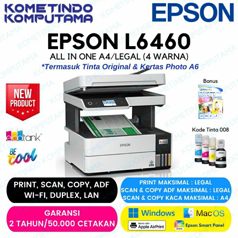 Jual L6460 (Print, Scan, Copy, LAN, Duplex, Wi-Fi Direct, ADF) - Epson ...