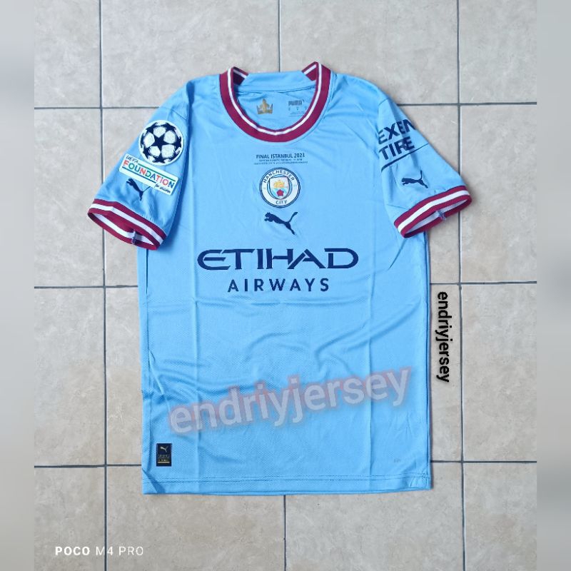 Jual JERSEY FINAL MANCHESTER CITY FULL PATCH UCL 2023 (BISA SABLON NAMA ...