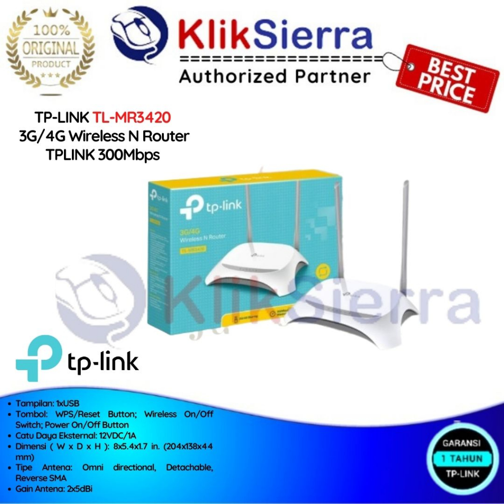 Jual TP-LINK TL-MR3420 3G/4G Wireless N Router TPLINK 300Mbps | Shopee ...
