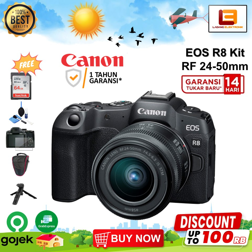 Jual Canon EOS R8 KIT 24-50mm IS STM Lens Garansi Resmi | Shopee Indonesia