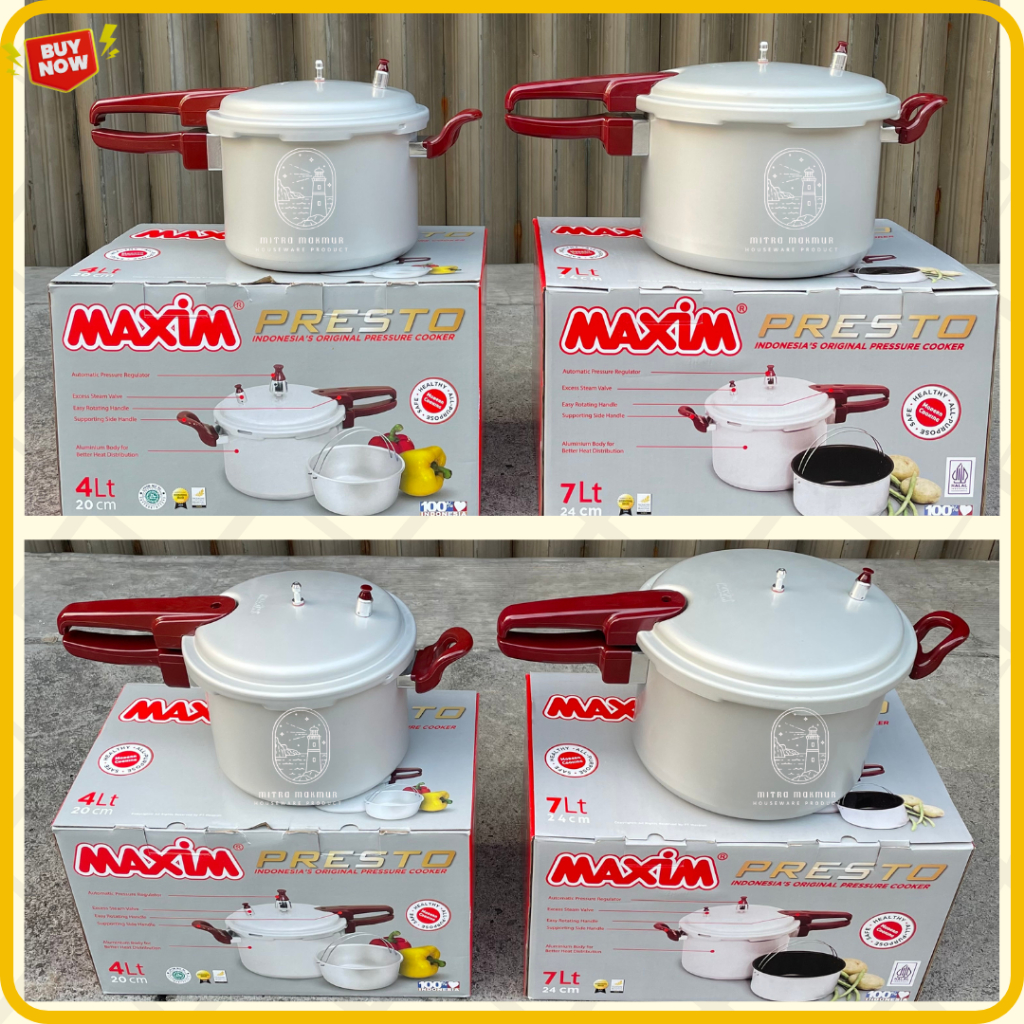 Jual SALE!! MAXIM PRESTO 4 7 12 LITER PANCI PRESTO KUKUS PANCI SERBAGUNA MAXIM PENANAK DAGING ...