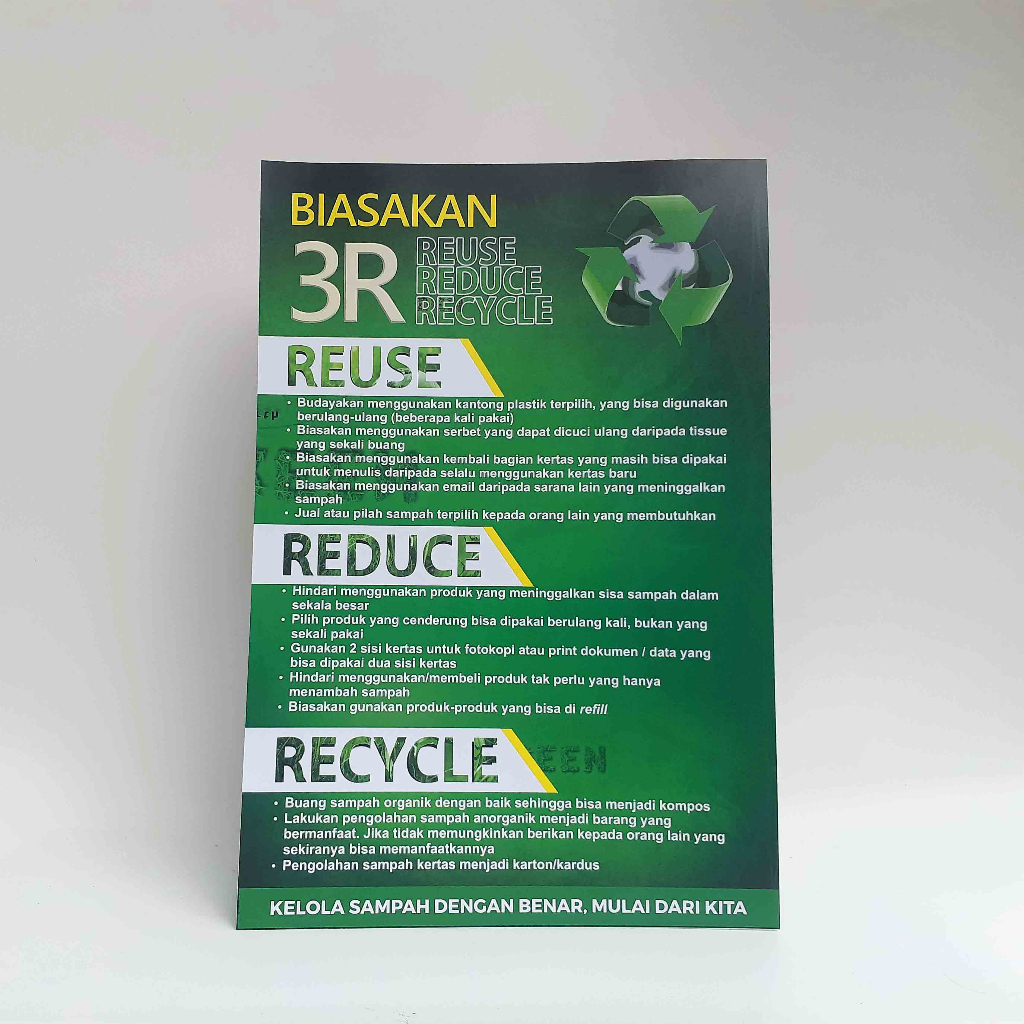 Jual Poster Cintai Lingkungan | Poster Biasakan 3R Reuse Reduce Recycle | Kelola Sampah Dengan ...