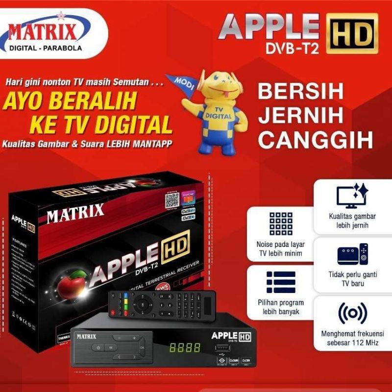Jual set top box matrix merah apple HD | Shopee Indonesia