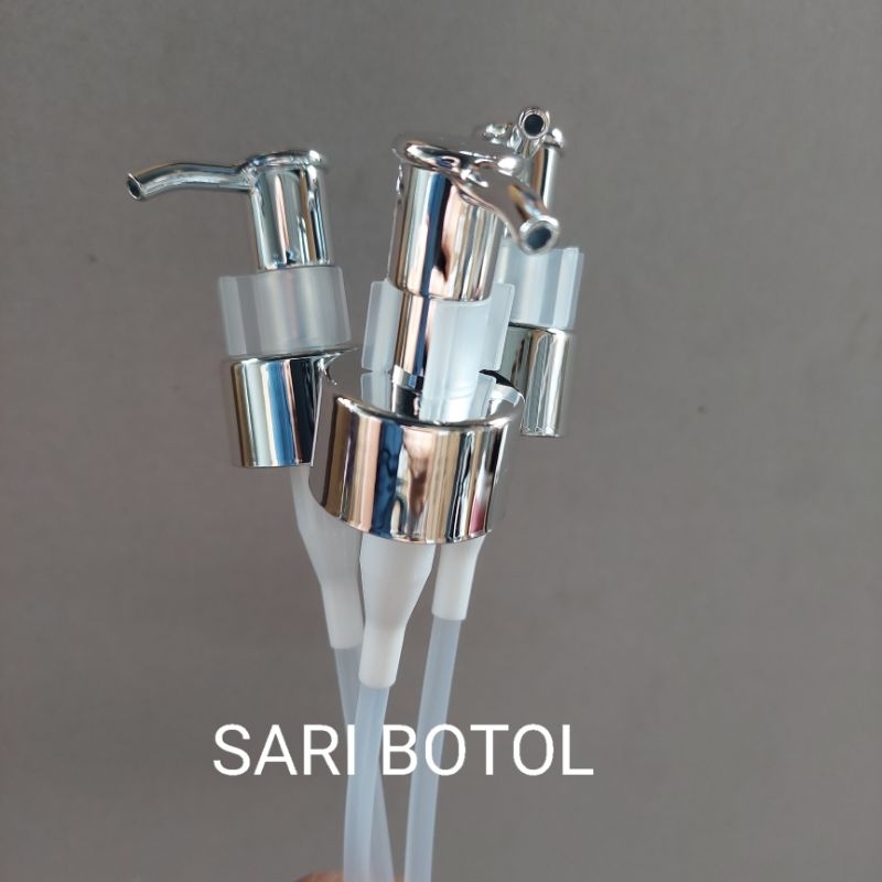 Jual TUTUP PUMP CLIP OIL NECK 28 BOTOL LOTION SILVER N28 LUXURY LOCK ...