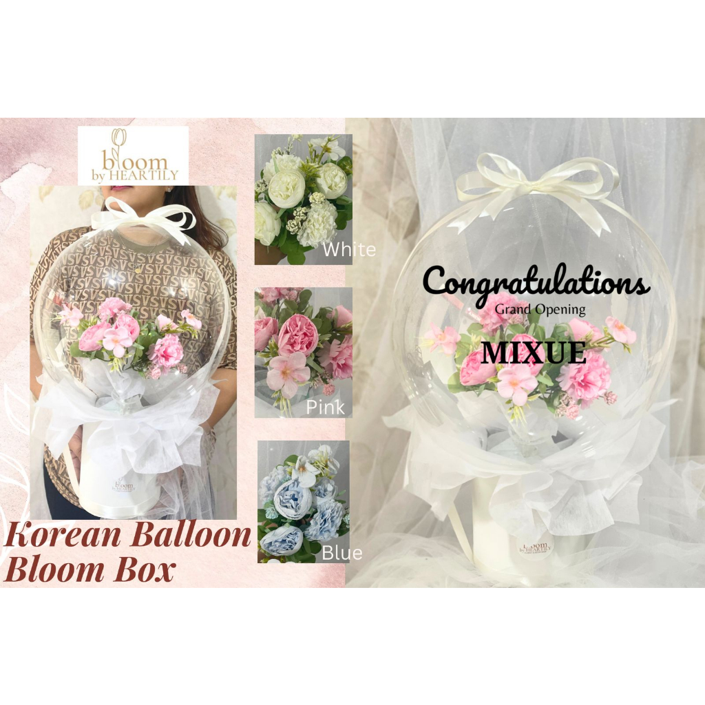Jual [Ready 1 Hari Jadi] Korean Balloon Bloom Box Balon ala Korea for Gift Birthday Graduate ...