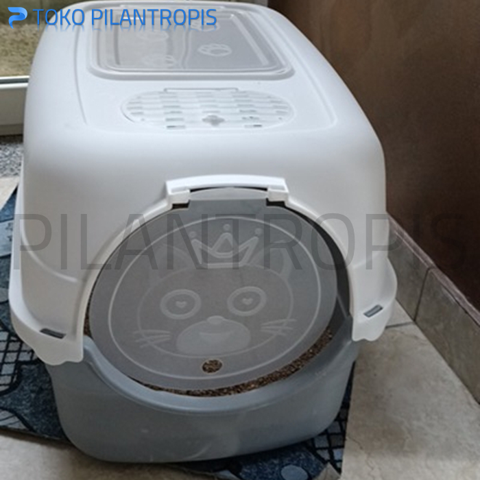 Jual CAT LITTER BOX KUCING TERTUTUP LITER BOX TOILET KUCING TERTUTUP ...