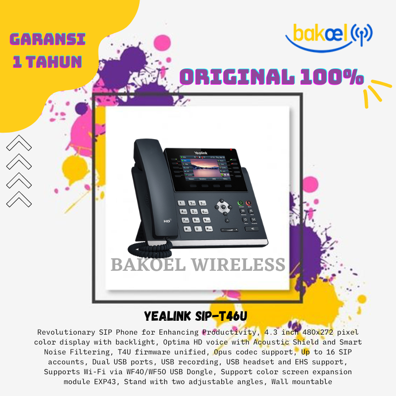 Jual Yealink SIP-T46U | Revolutionary SIP Phone for Enhancing Productivity | Shopee Indonesia