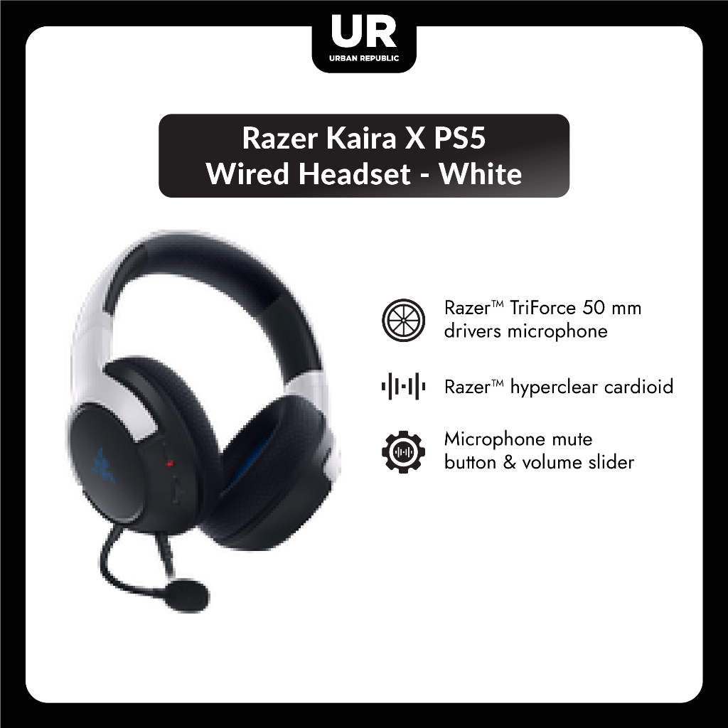 Jual Razer Kaira X PS5 Wired Headset - White | Shopee Indonesia