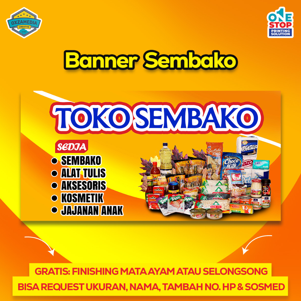 Jual SPANDUK BANNER TOKO SEMBAKO / GRATIS DESAIN / SPANDUK MURAH BERKUALITAS | Shopee Indonesia