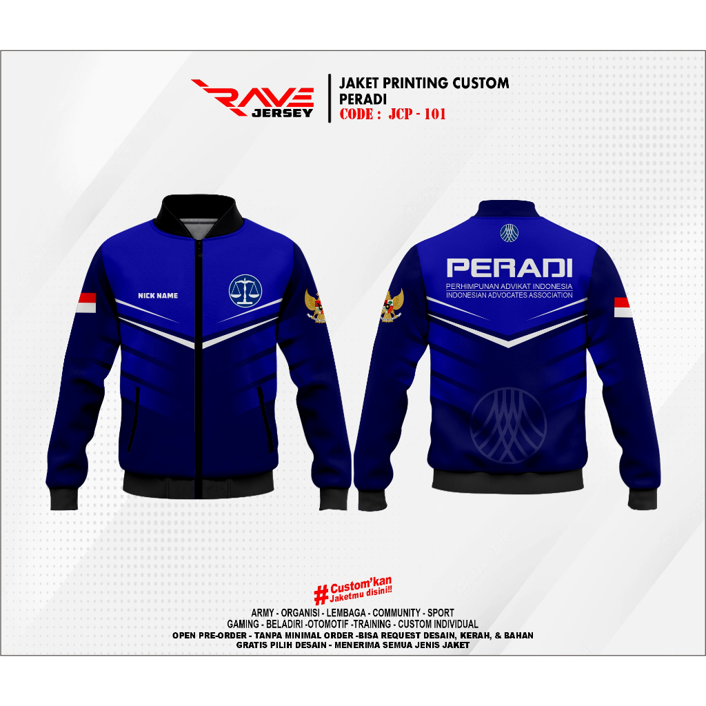 Jual JAKET PERADI FULL PRINTING SUBLIM CUSTOM (DESAIN SUKA SUKA ...