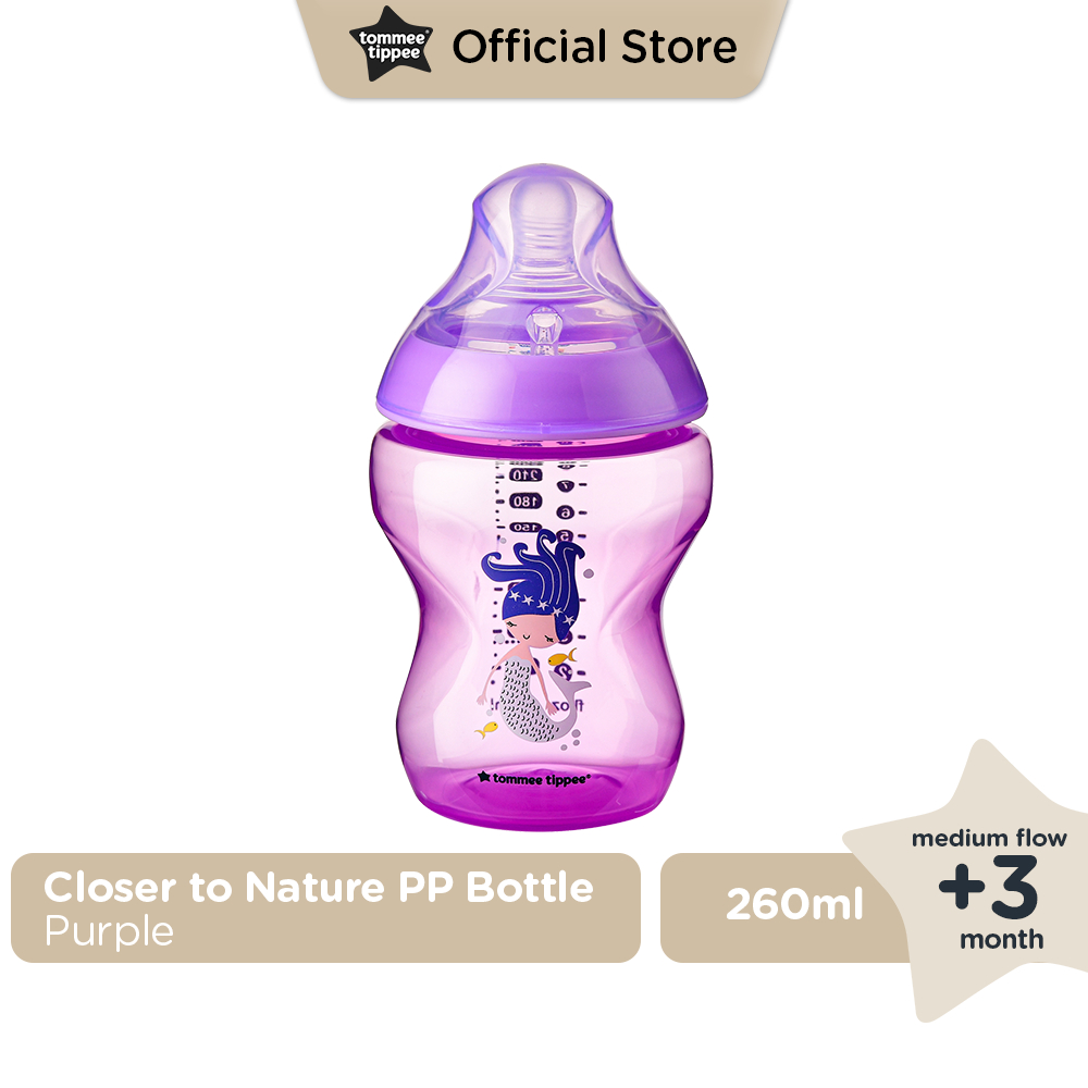 Jual TommeeTippee Botol PP Close to Nature Purple- 260ML/9oz - Botol ...