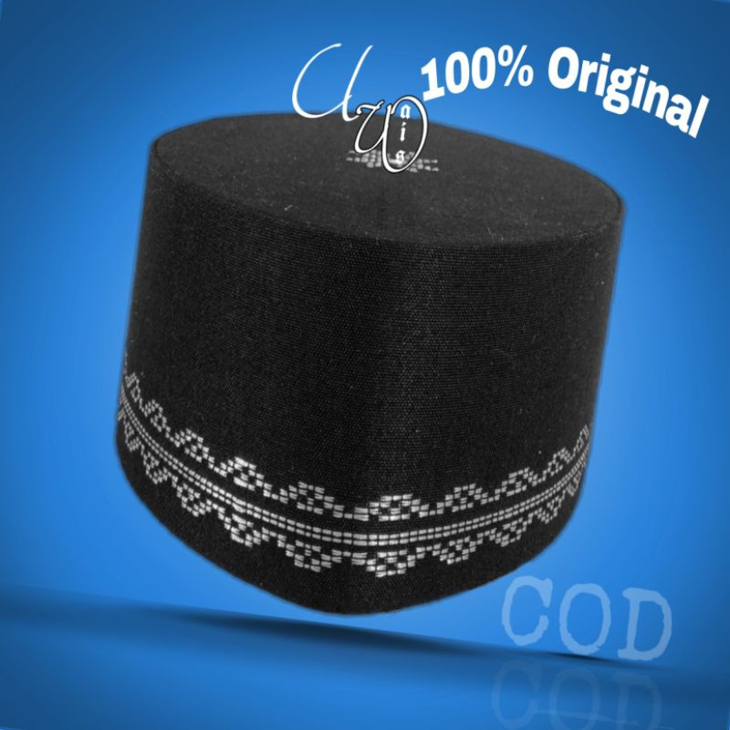 Jual SONGKOK BULAT / LONJONG MUSLIM SONGKET HITAM SONGKOK ZUBAIR TENUN ...
