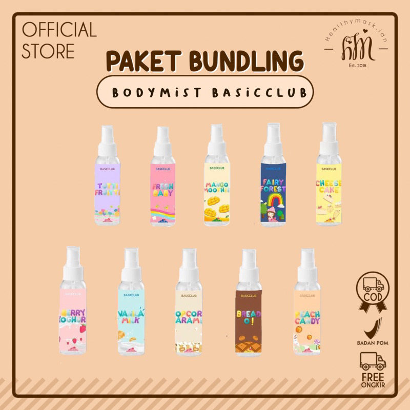 Jual (BUNDLING MURAH) 5 PCS BODYMIST BASICCLUB 100 ML | Shopee Indonesia