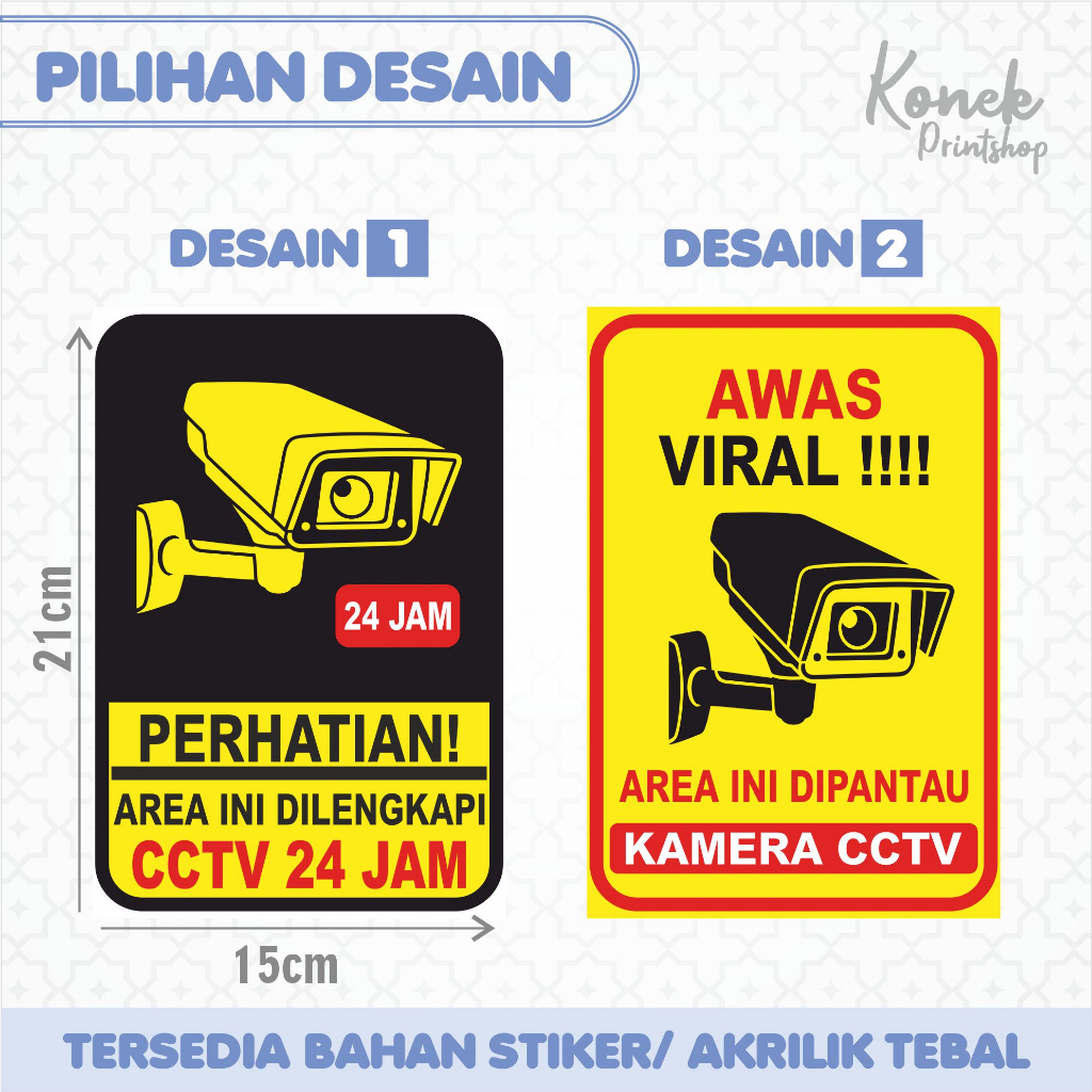 Jual Stiker CCTV Sign Board CCTV Akrilik Awet dan Tahan Lama Ukuran ...