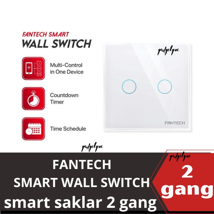 Jual saklar smart home FANTECH Saklar Smart Wall Switch 2 Tombol Touch ...