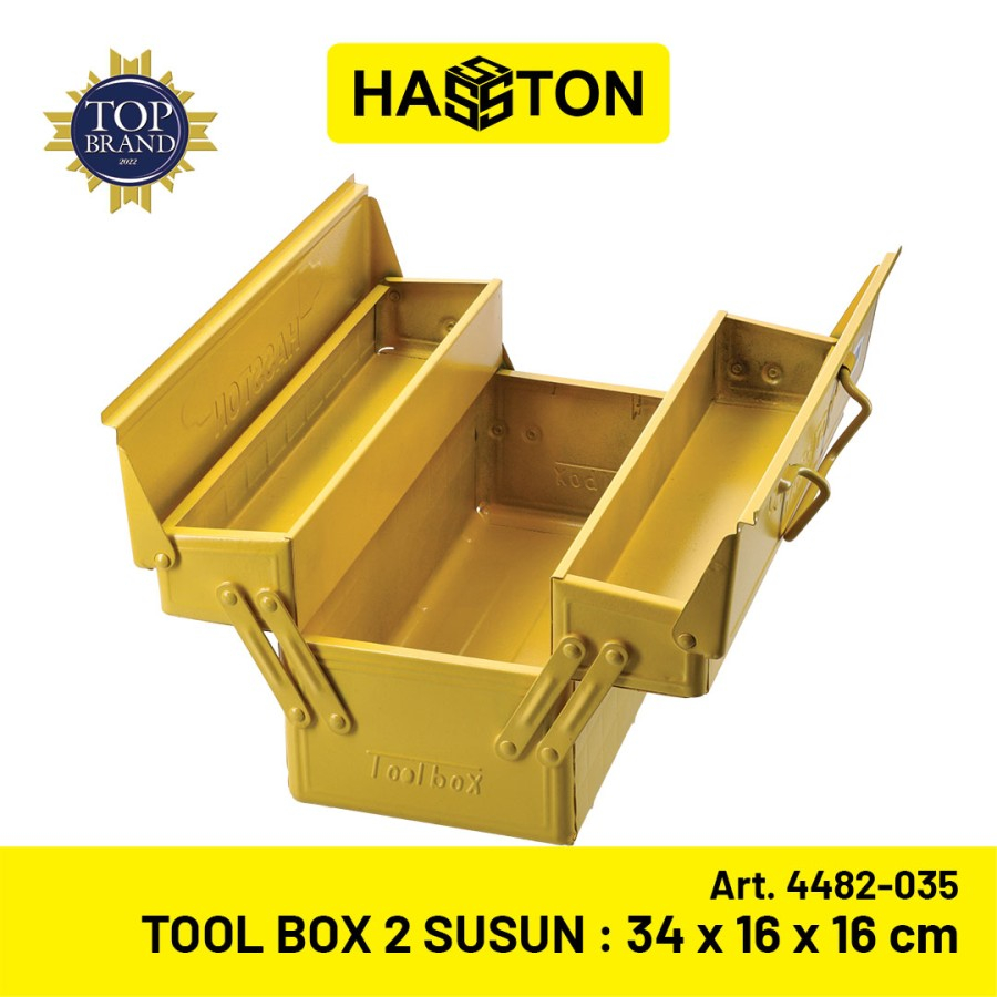 Jual HASSTON Toolbox 2 Susun Kuning Besi 34x16x16cm / Tool box Metal ...