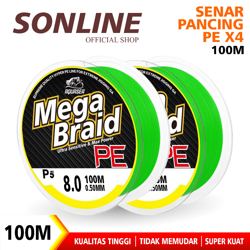 Jual SONLINE - Senar Pancing PE Mega Braid Fishing Line Senar Pancing ...