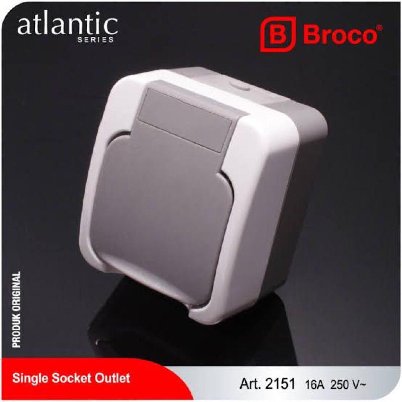Jual Broco Stop kontak 1G Weatherproof 2161 Atlantic Waterproof 1 Gang ...