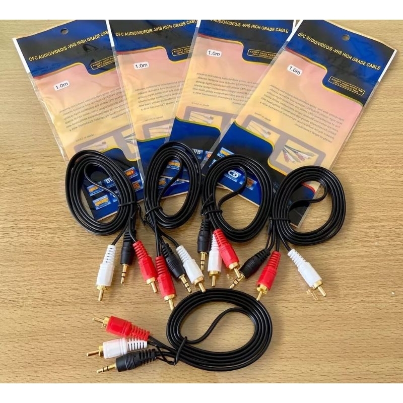 Jual Kabel Audio 3.5 3.5mm Male to Male Aux Cable 1m KAP 22 2 In 1 ...
