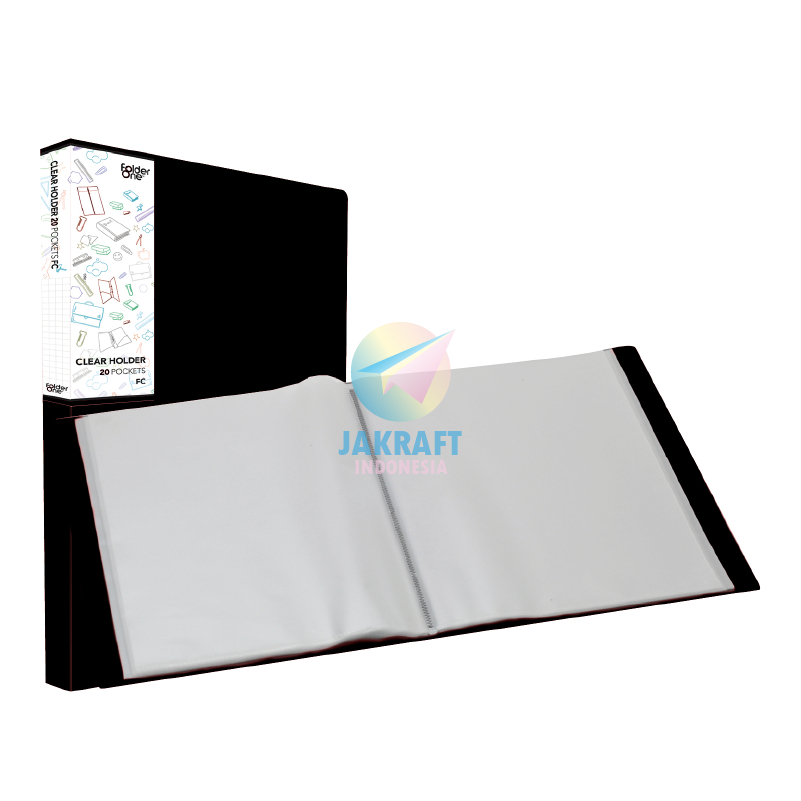 Jual (1 Pcs) Map Clear Holder Folio F4 FC isi 20 Display Book Hitam ...