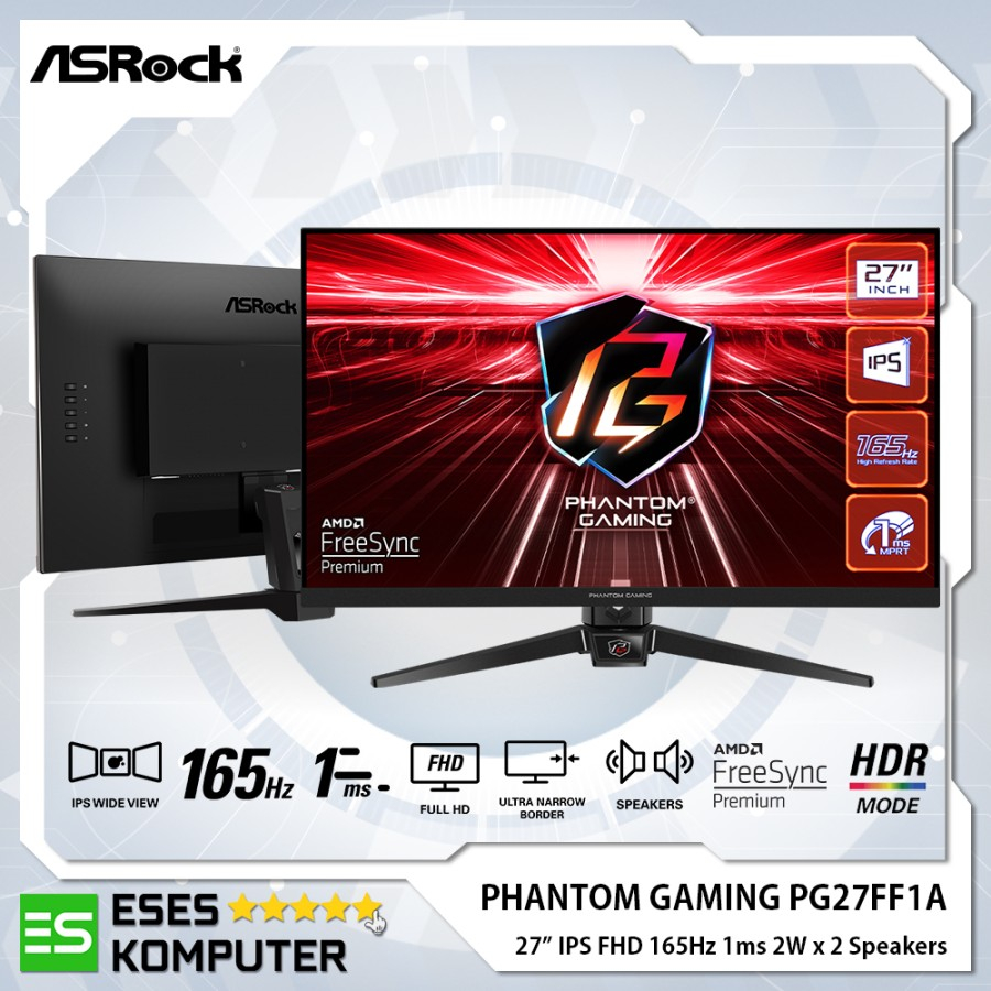 Jual Monitor ASRock PG27FF1A 27" IPS 165Hz 1ms FHD Speakers HDR Mode ...