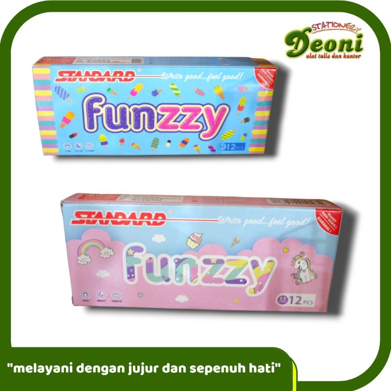 Jual Standard Gel Pen Pena Pulpen Bulpen Funzzy 0.5mm Hitam 1 Lusin ...