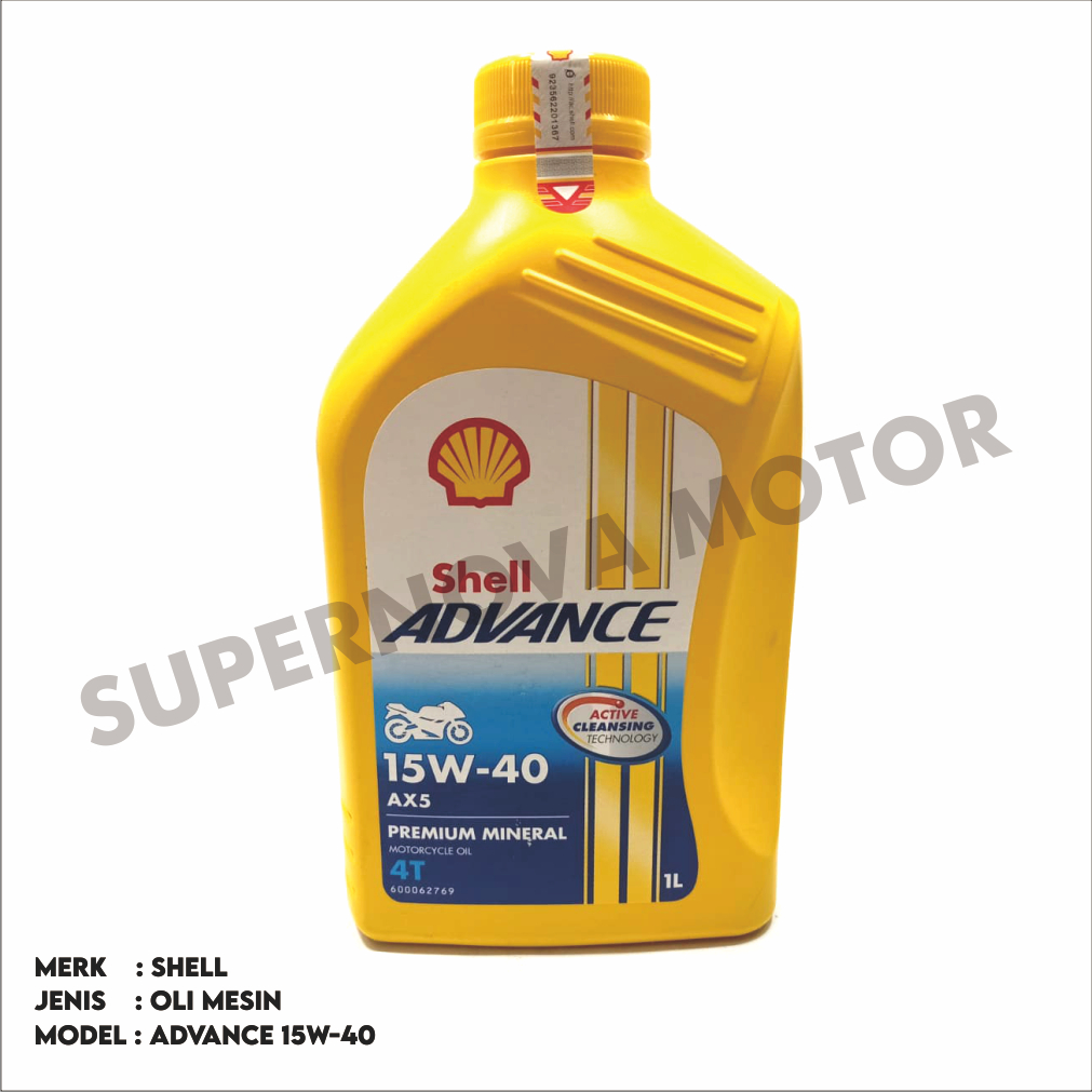 Jual OLI SHELL ADVANCE 4T AX5 15W-40 PREMIUM MINERAL KEMASAN 800ML 1 ...
