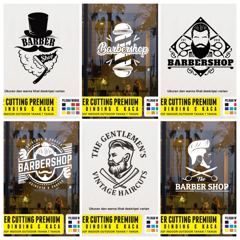 Jual Stiker Barbershop Barber Cukur Rambut Kaca dan Dinding Cutting ...