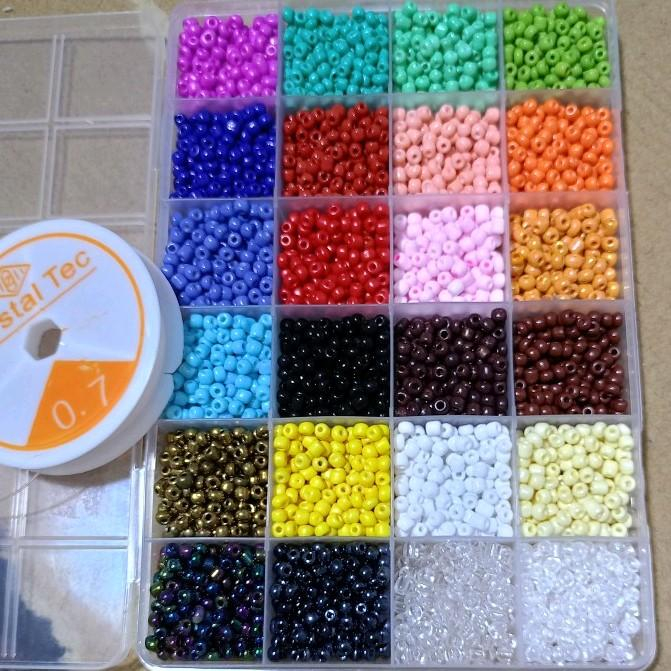 Jual Mote Payet Mix Warna Ukuran 8/o dan 6/o Free Box 24sekat dan Senar ...
