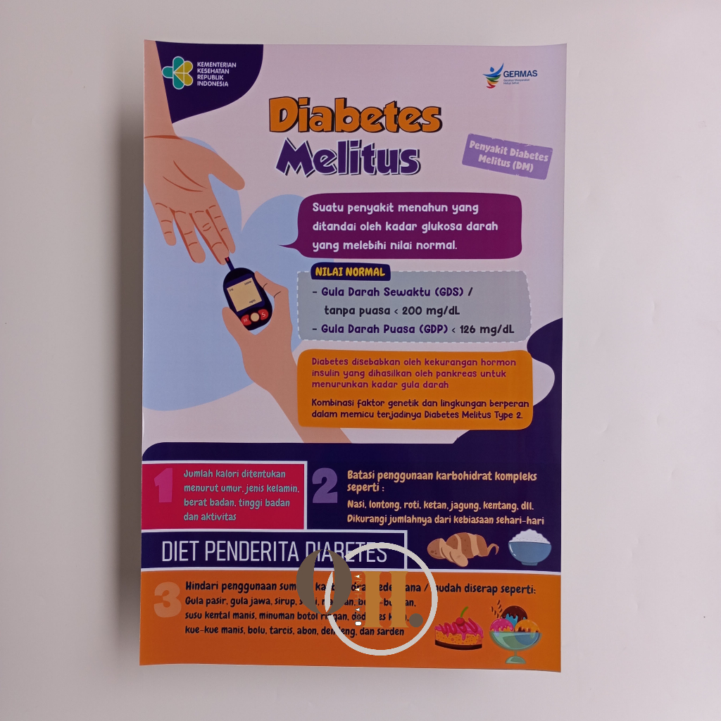 Jual Poster Diabetes Melitus - Poster Diabetes - Poster PTM - Poster ...