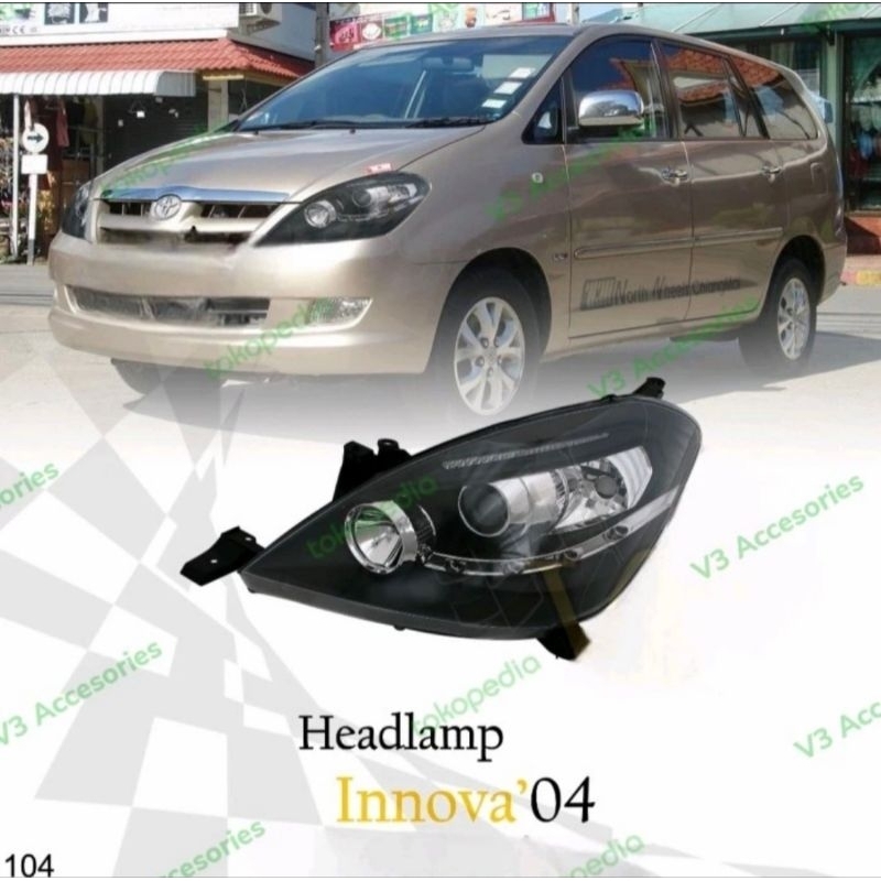 Jual Headlamp/Lampu depan TOYOTA INNOVA 2004-2011 Projektor Angle eye ...