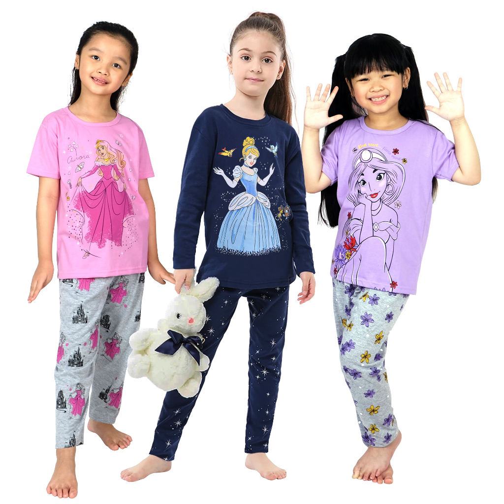 Jual Setelan Baju Tidur Piyama Lengan Panjang Motif Princess Usia 1 ...