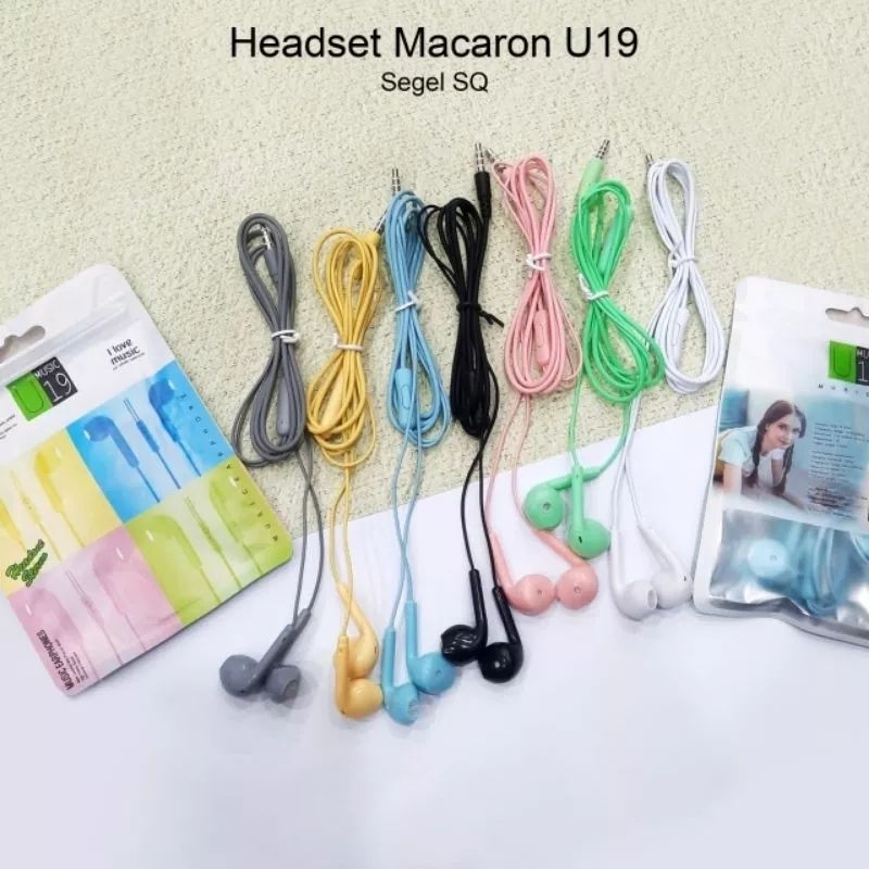 Jual HEADSET / HANDSFREE U19 MACARON / MACARON MATE COLOR HIFI EXTRA ...