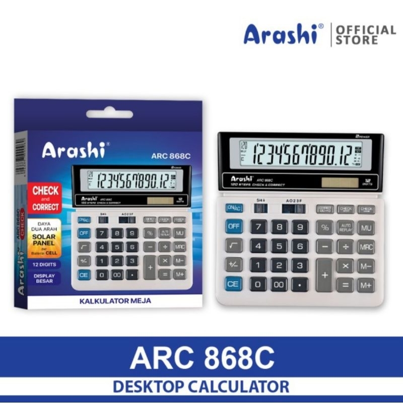 Jual Kalkulator Calculator Calc ARASHI ARC 868C Solar Panel | Shopee ...