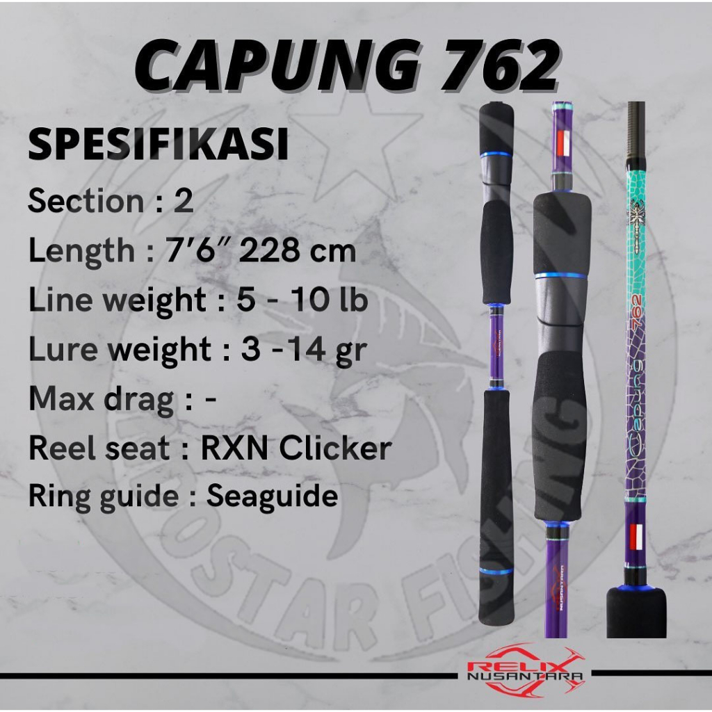Jual JORAN CAPUNG 762 SPINNING 5-10LBS RELIX NUSANTARA | Shopee Indonesia