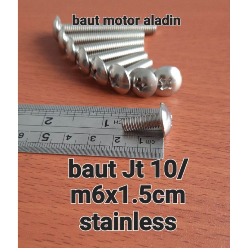 Jual Baut JT 10/M6x1,5cm stainless (2 pcs) | Shopee Indonesia