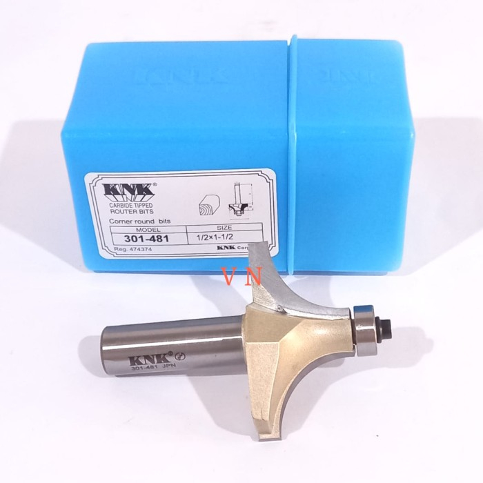 Jual Mata Profil/Router bit/Round over bit 19 mm (301-481) As 1/2 Inch ...