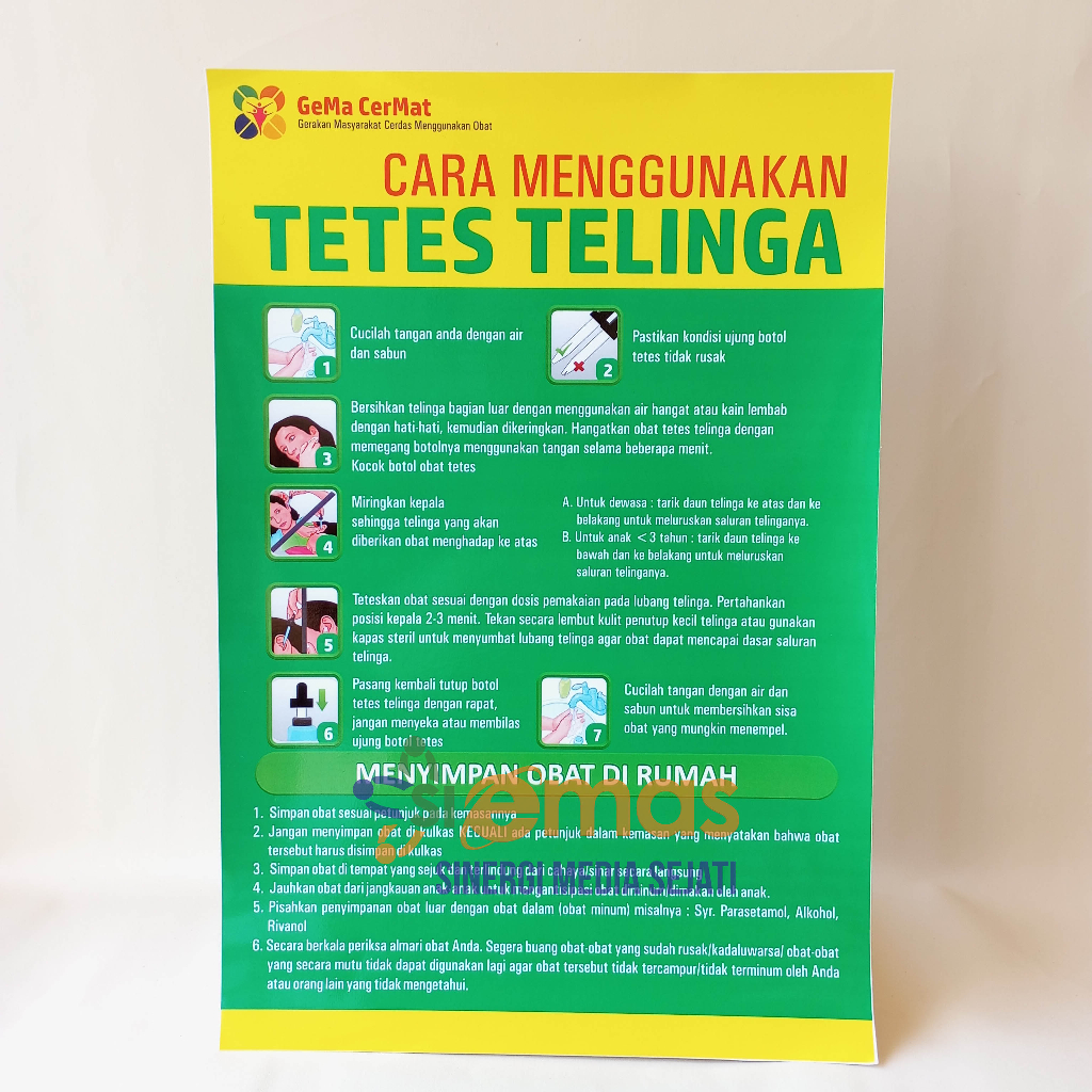 Jual Poster Informasi Obat | Poster Cara Menggunakan Tetes Telinga ...
