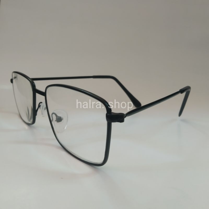 Jual Kacamata plus/baca frame besi halus warna hitam model petak ...
