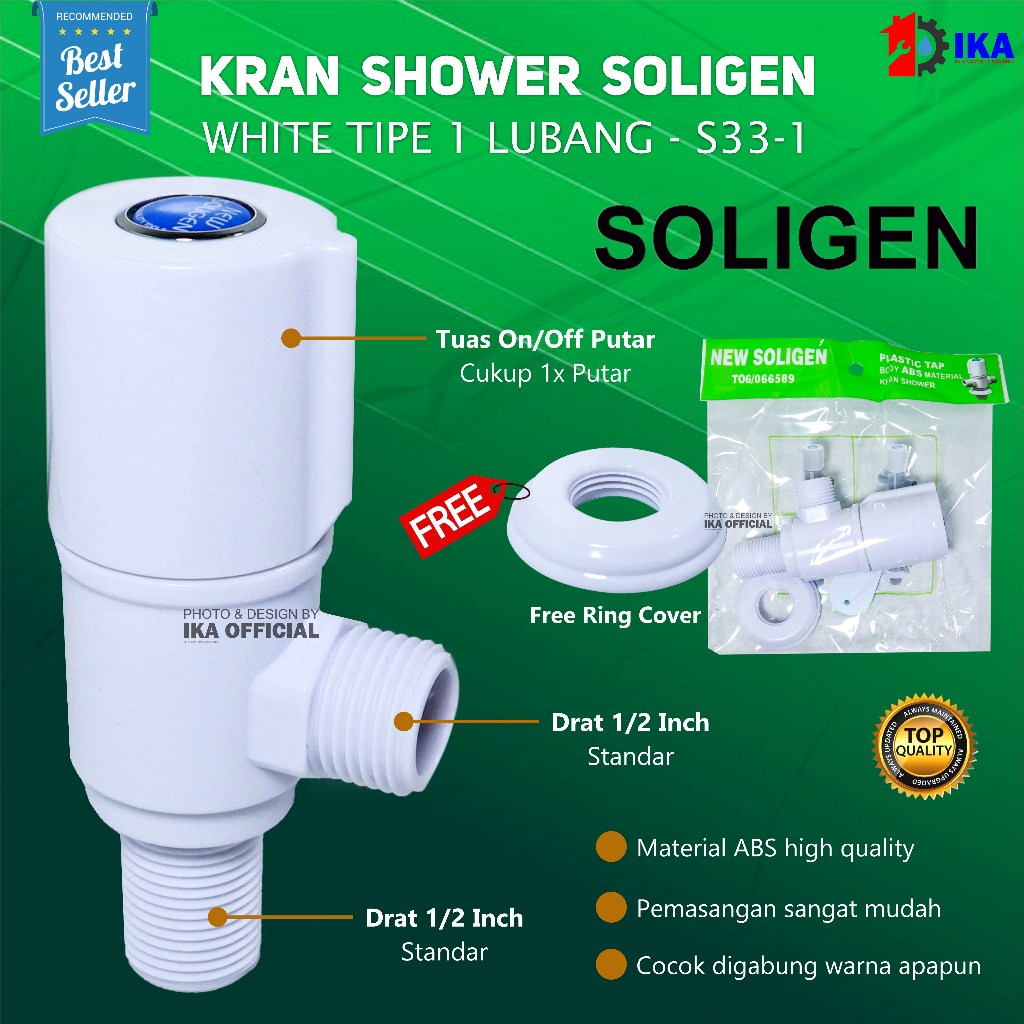 Jual Stop Kran Kloset Soligen 1 2 Cabang Single Double PVC Jet Shower ...
