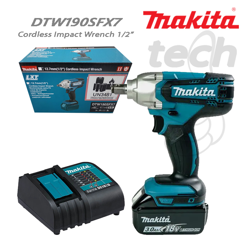 Jual Mesin Pembuka Baut Cordless Impact Wrench Baterai Makita DTW190 ...