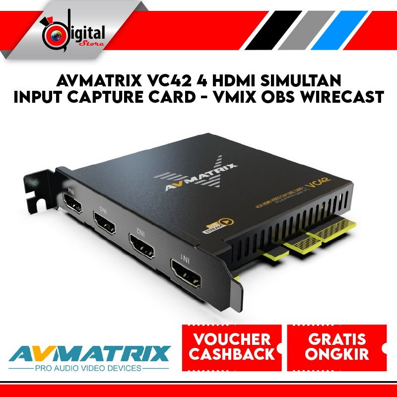 Jual AVMATRIX VC42 4 HDMI Simultan Input Capture Card - VMIX OBS ...
