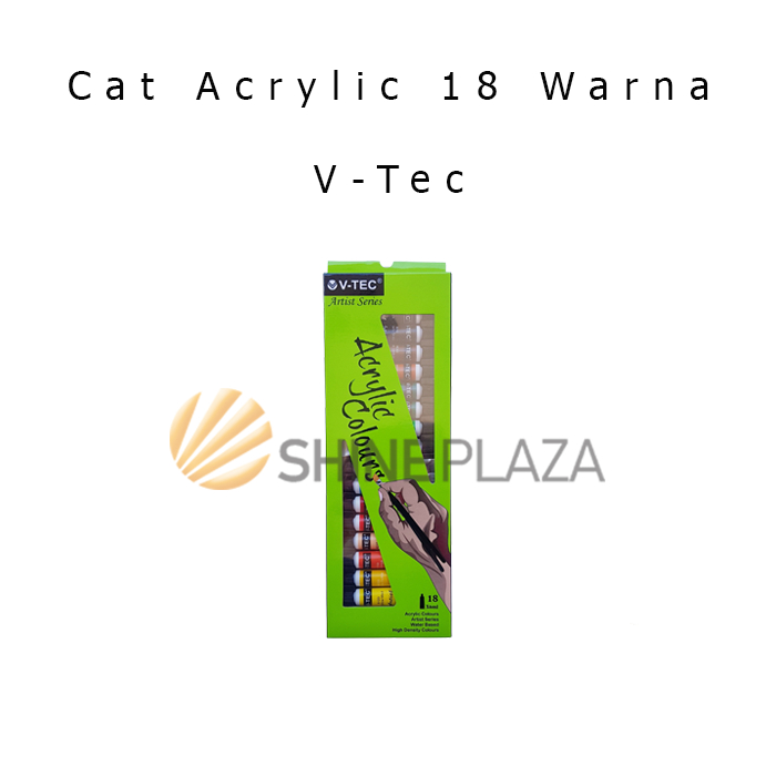 Jual Cat Acrylic V-Tec 18 Warna Colors - Cat Akrilik VTec Paint Set VT ...