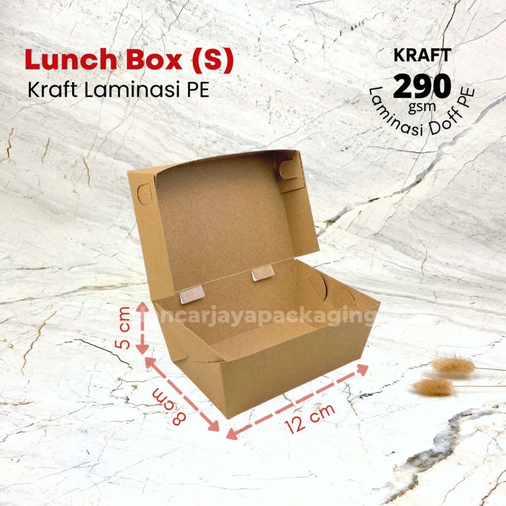 Jual Paper Lunch Box Kotak Makan Kertas Kraft Coklat Dos Kemasan Nasi S ...